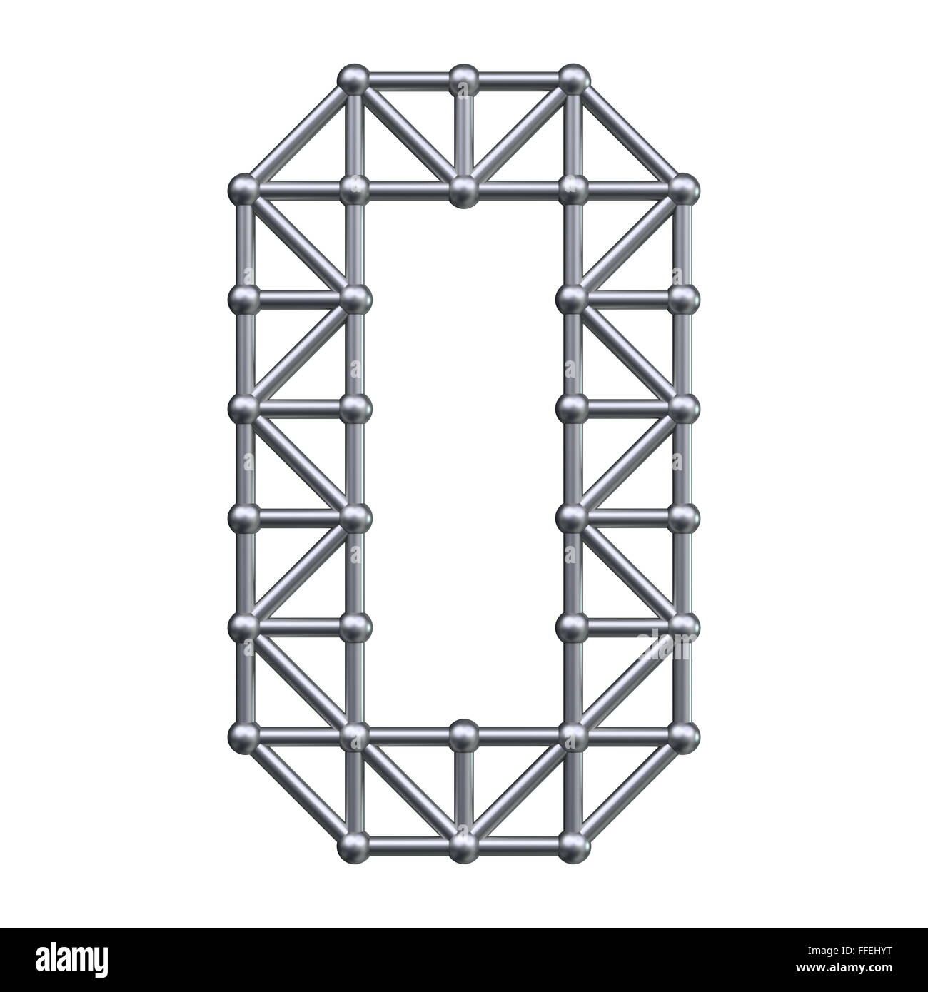 Metal structure alphabet letter O. 3D render Stock Photo - Alamy