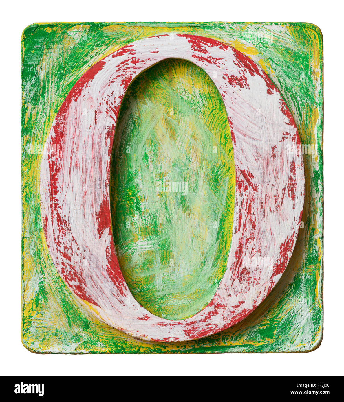 Wooden alphabet block, letter O Stock Photo - Alamy