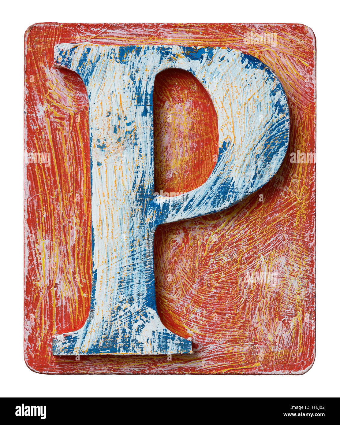 Wooden alphabet block, letter P Stock Photo - Alamy