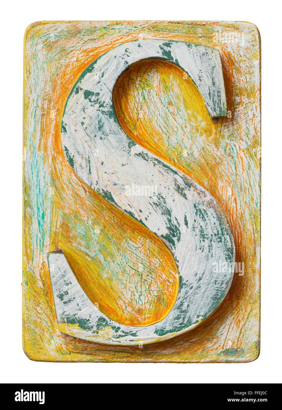 Wooden alphabet block, letter S Stock Photo - Alamy