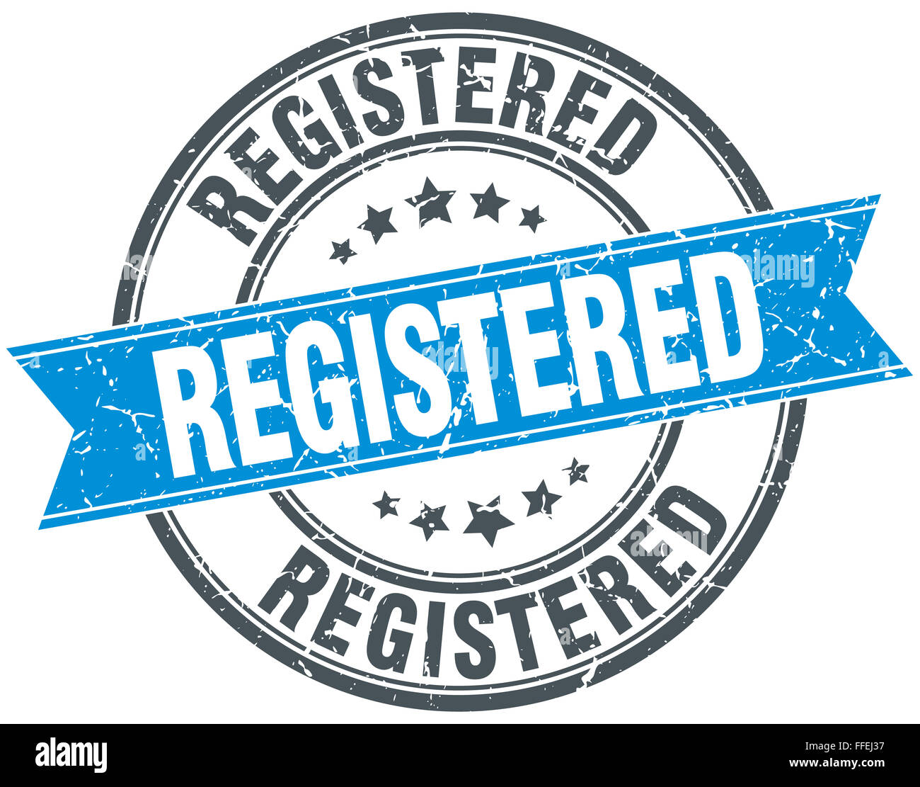 Registered blue round grunge stamp hi-res stock photography and images ...