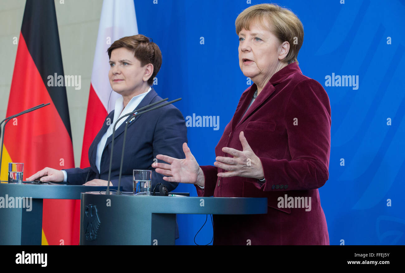 Berlin, Germany. 12th Feb, 2016. German Chancellor Angela Merkel (CDU ...