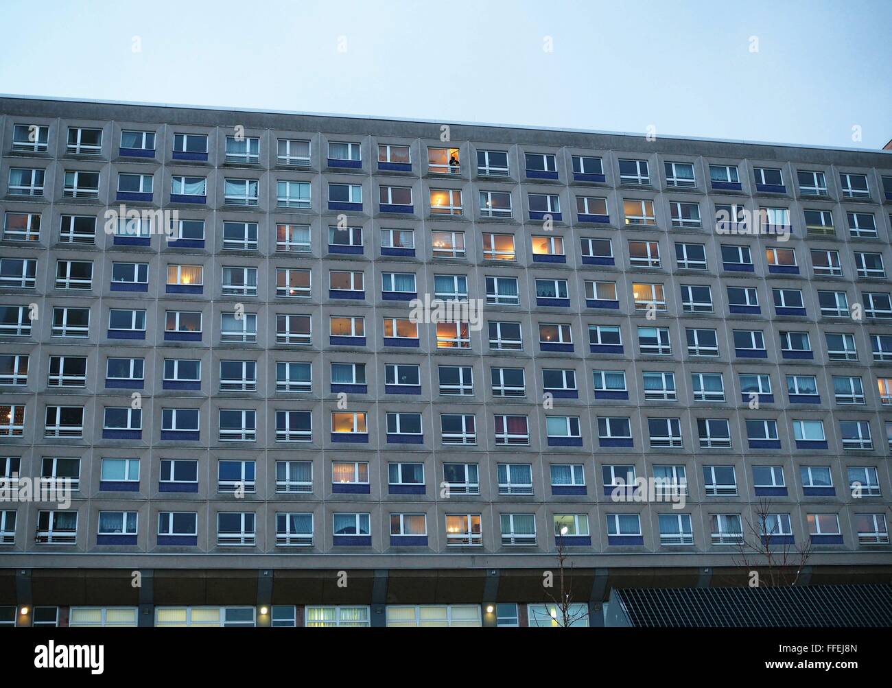Old GDR-High buildings with flats are seen in the former East German ...