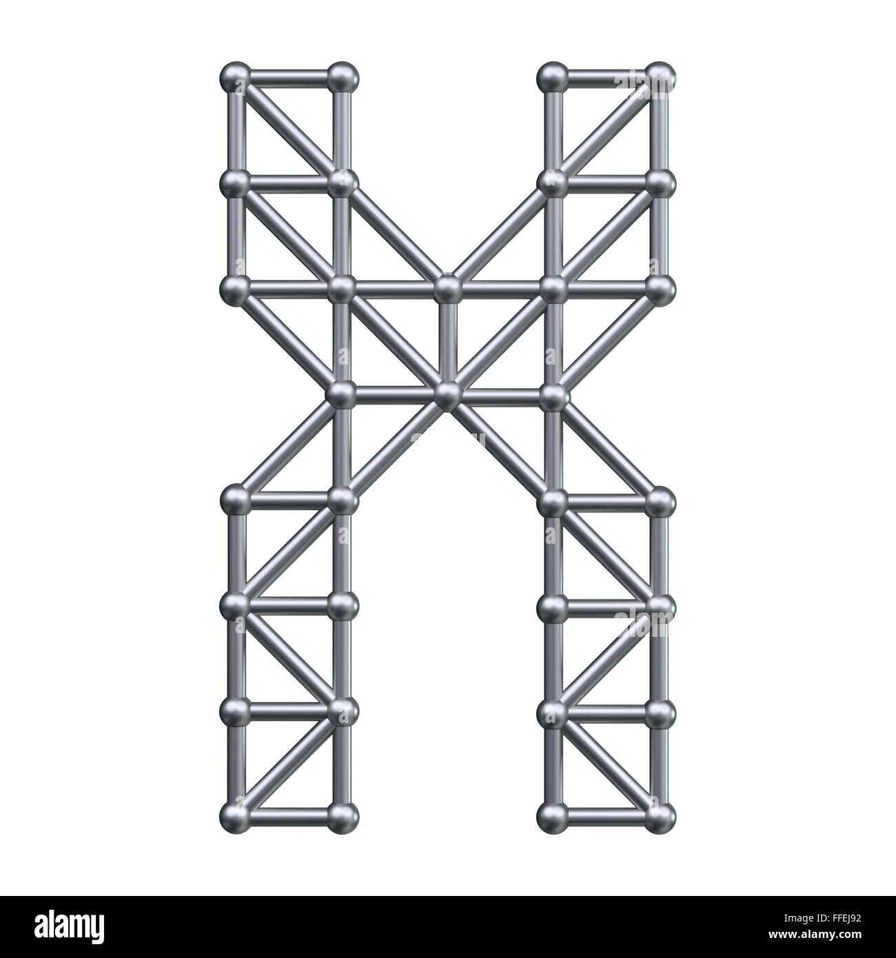 Metal structure alphabet letter X. 3D render Stock Photo - Alamy