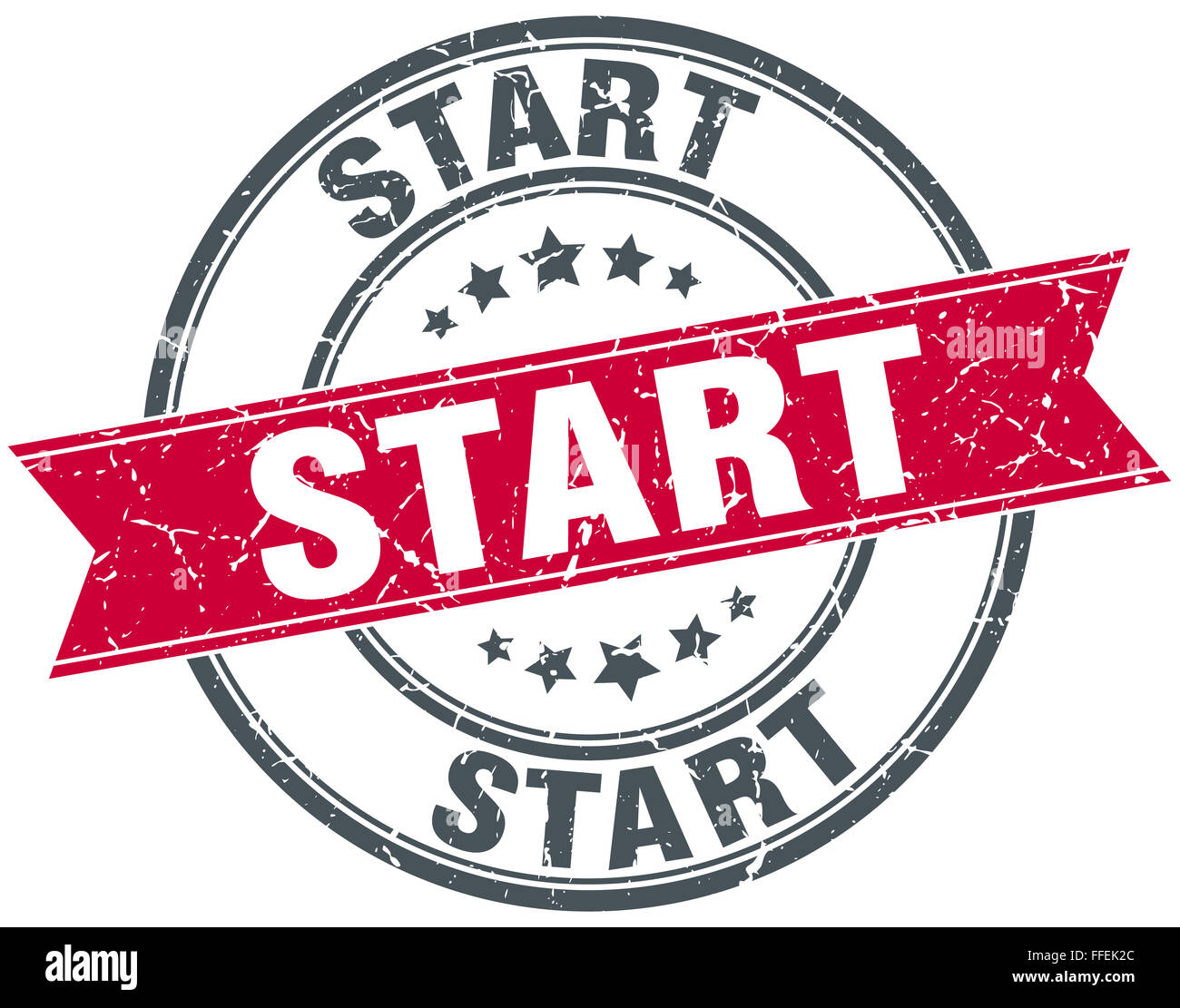 Start red round grunge hi-res stock photography and images - Alamy
