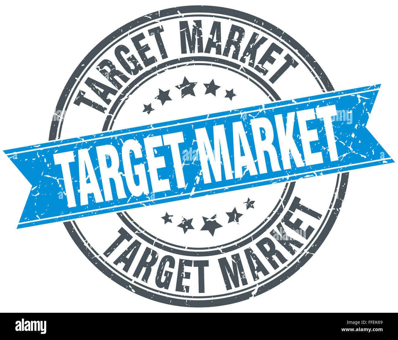 target market blue round grunge vintage ribbon stamp Stock Photo - Alamy