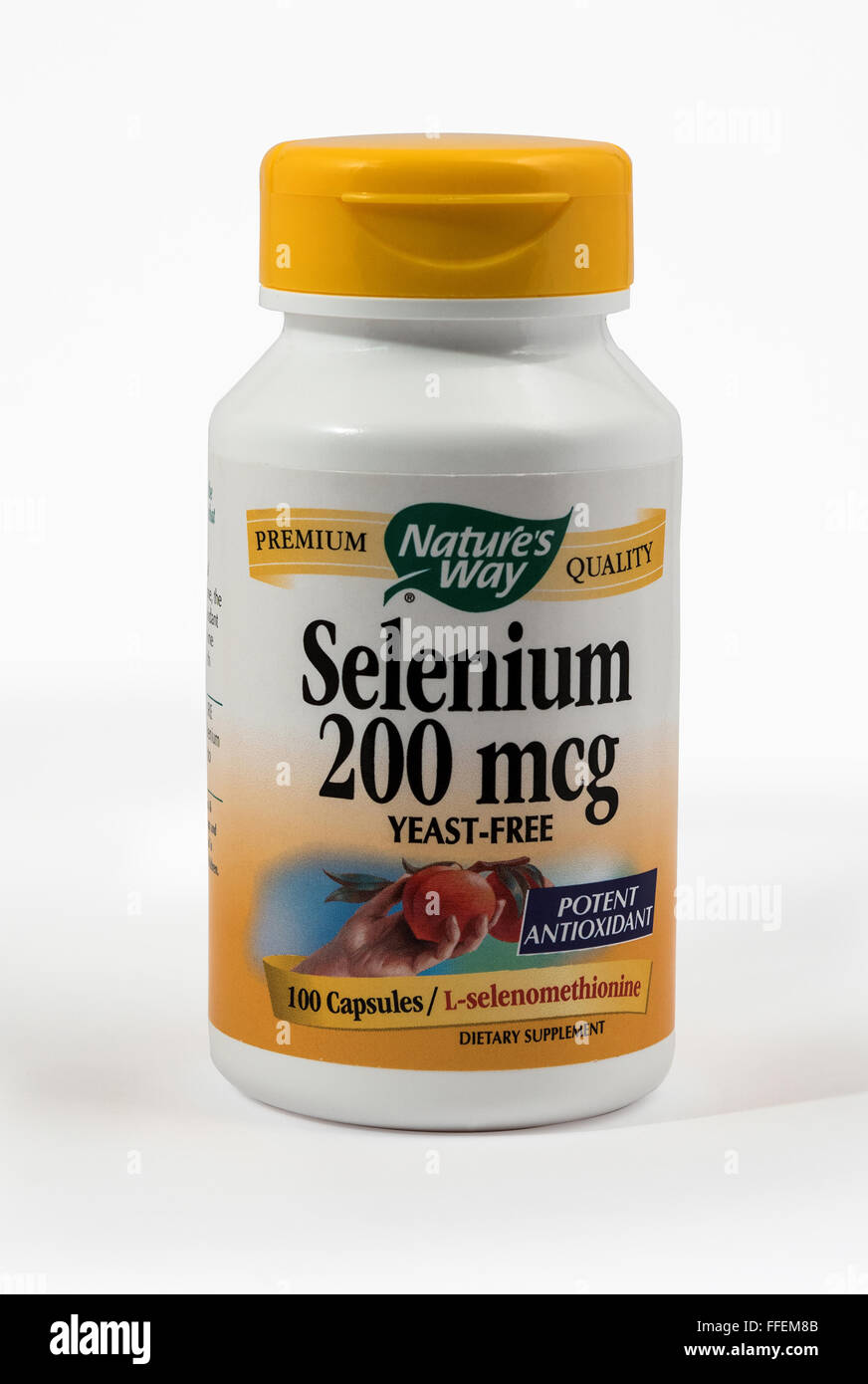 a bottle of the health supplement Selenium Stock Photo - Alamy