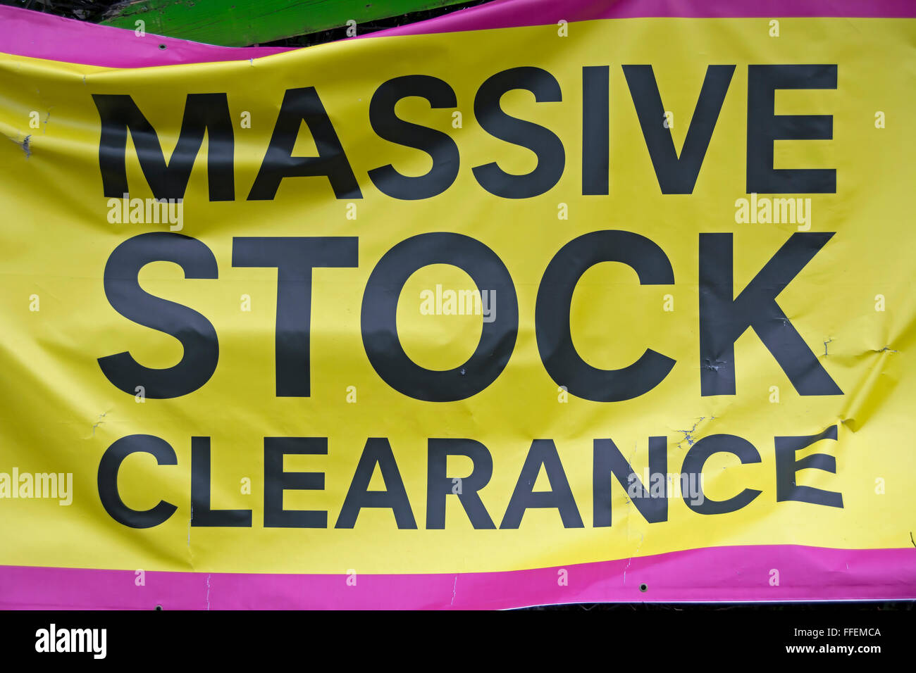 massive stock clearance sign, at a branch of homebase in brentford ...