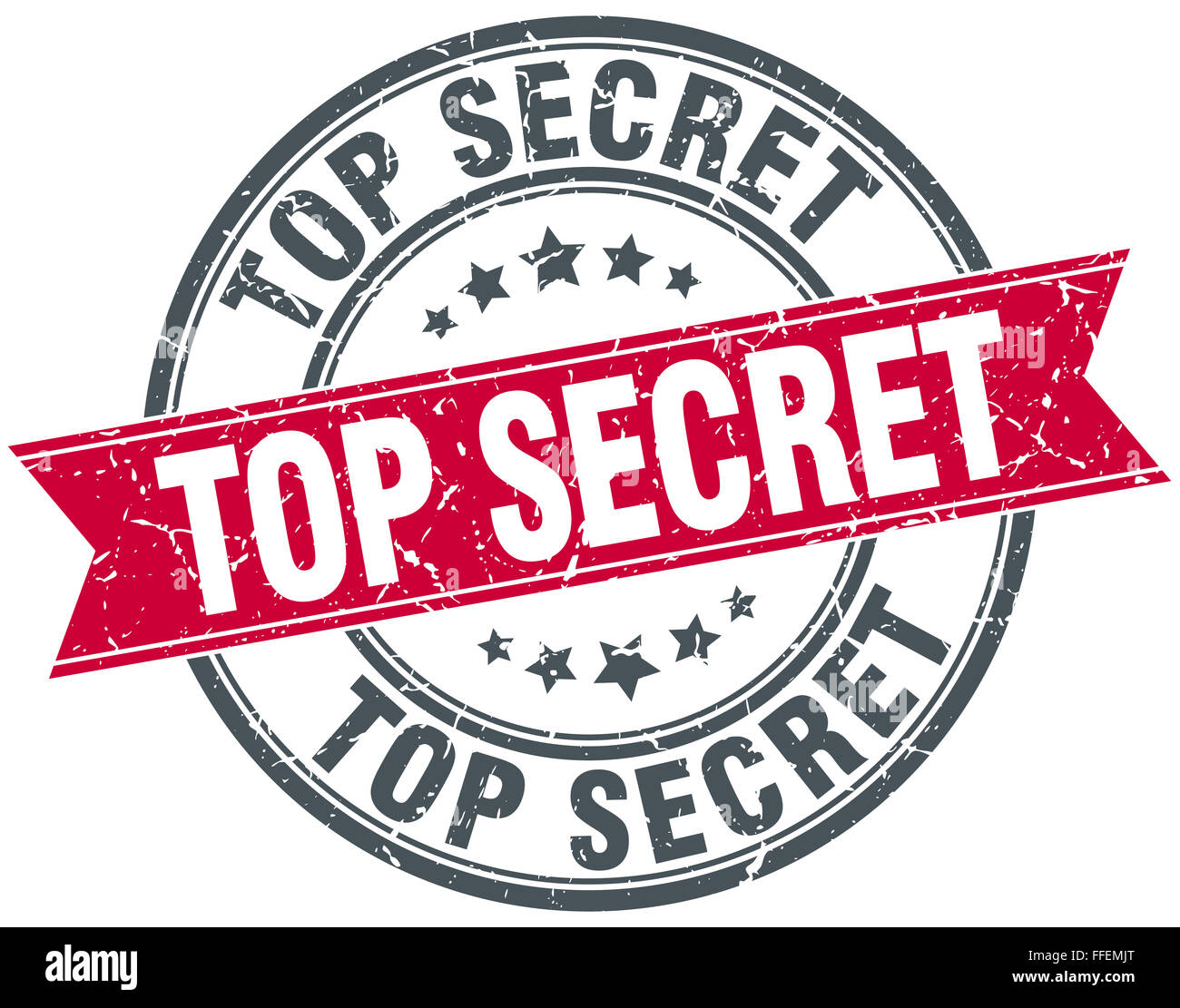 top secret red round grunge vintage ribbon stamp Stock Photo - Alamy