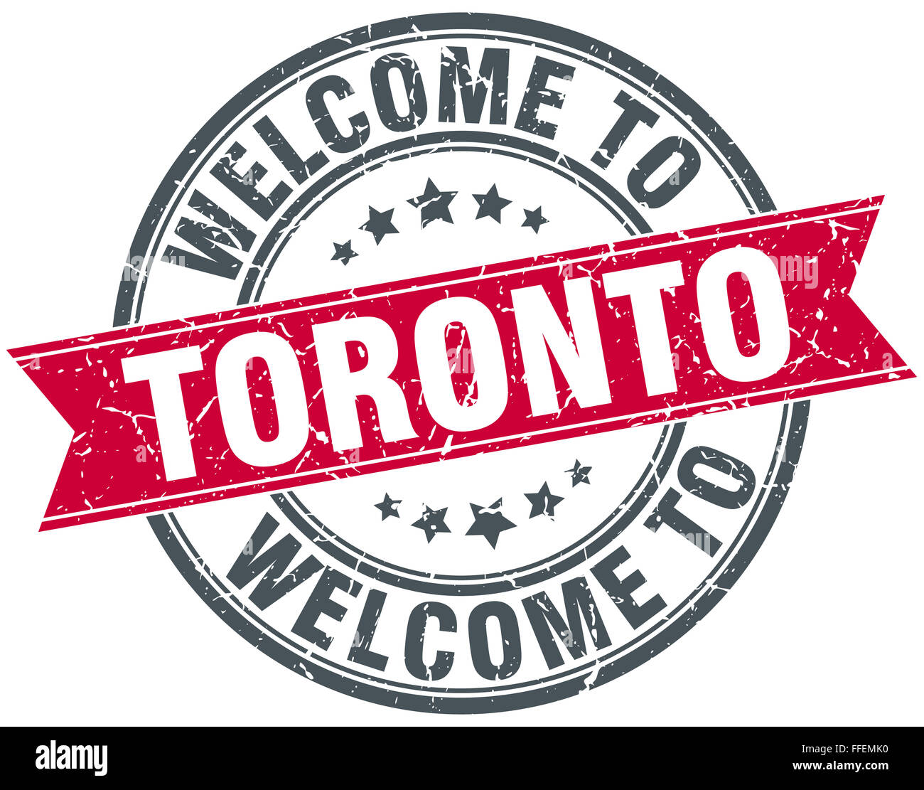 welcome to Toronto red round vintage stamp Stock Photo - Alamy