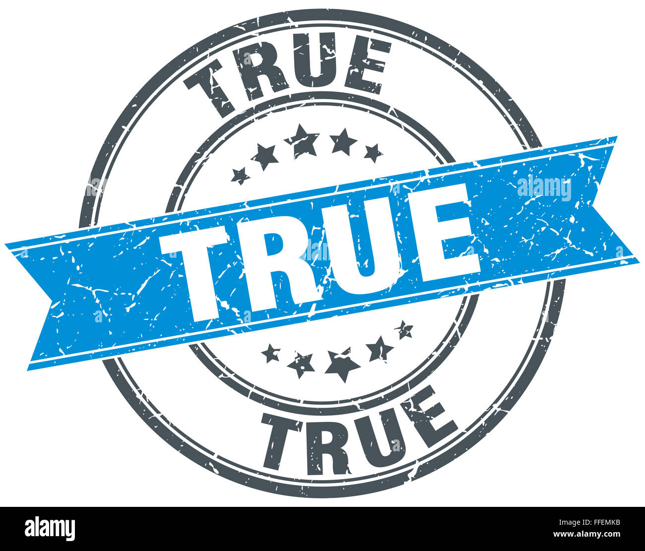 true blue round grunge vintage ribbon stamp Stock Photo - Alamy