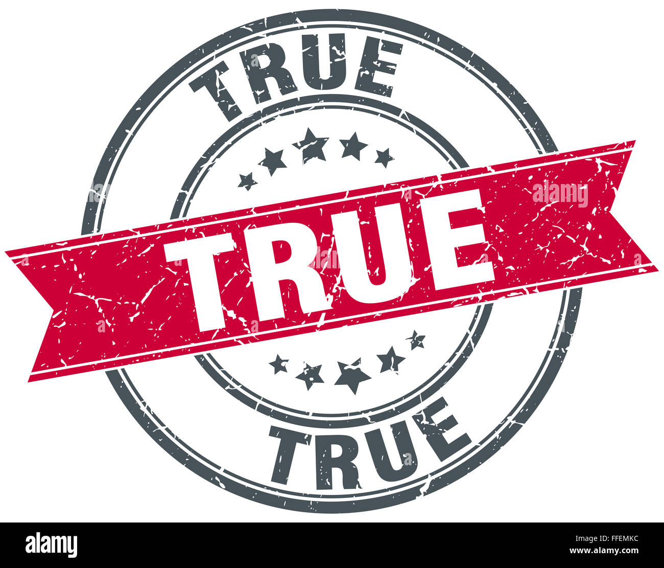 True sign round ribbon hi-res stock photography and images - Alamy