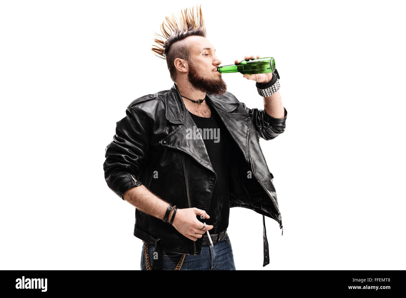 Leather jacket beer hi-res stock photography and images - Alamy