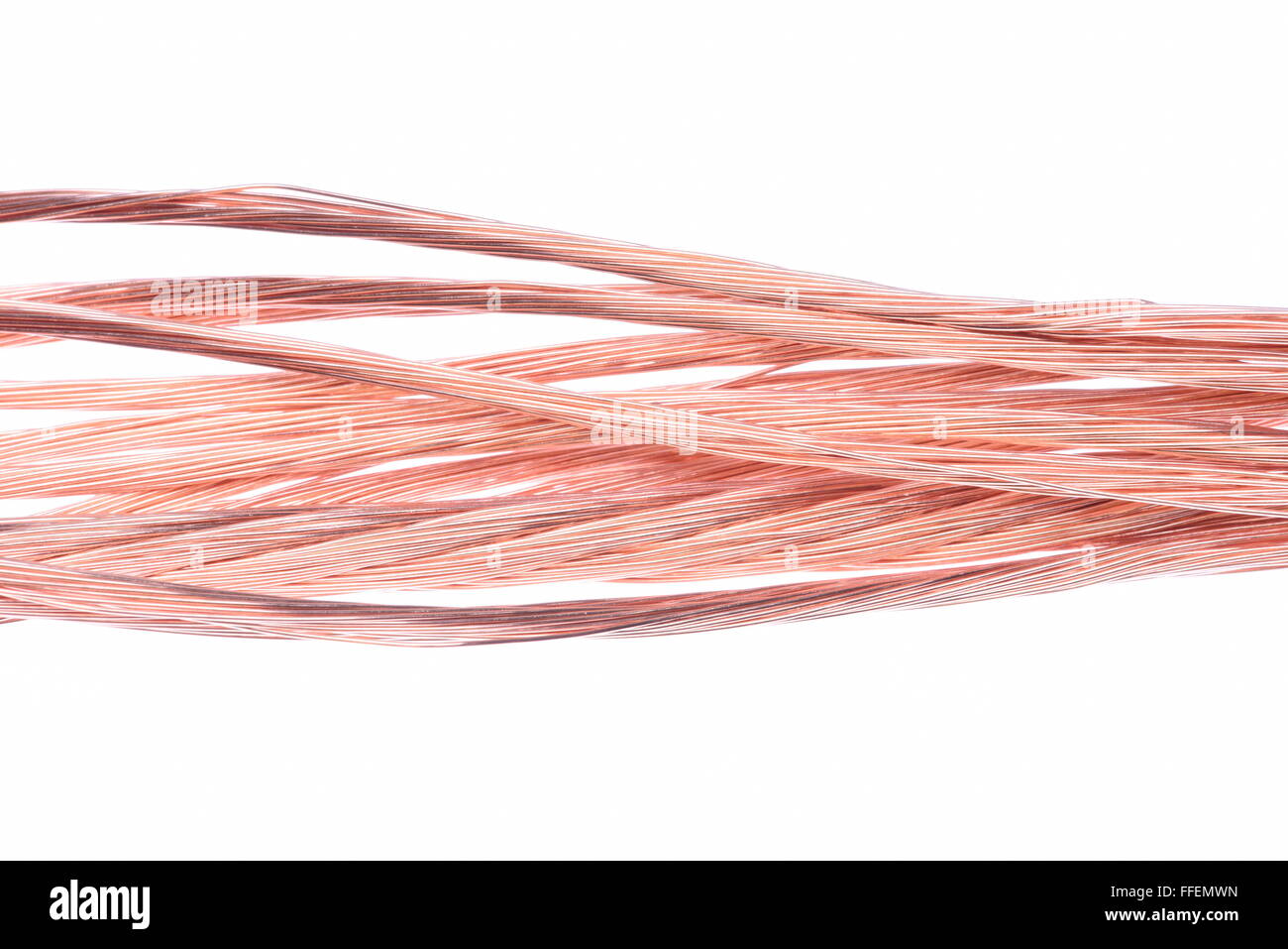 Copper wires isolated on white background Stock Photo - Alamy