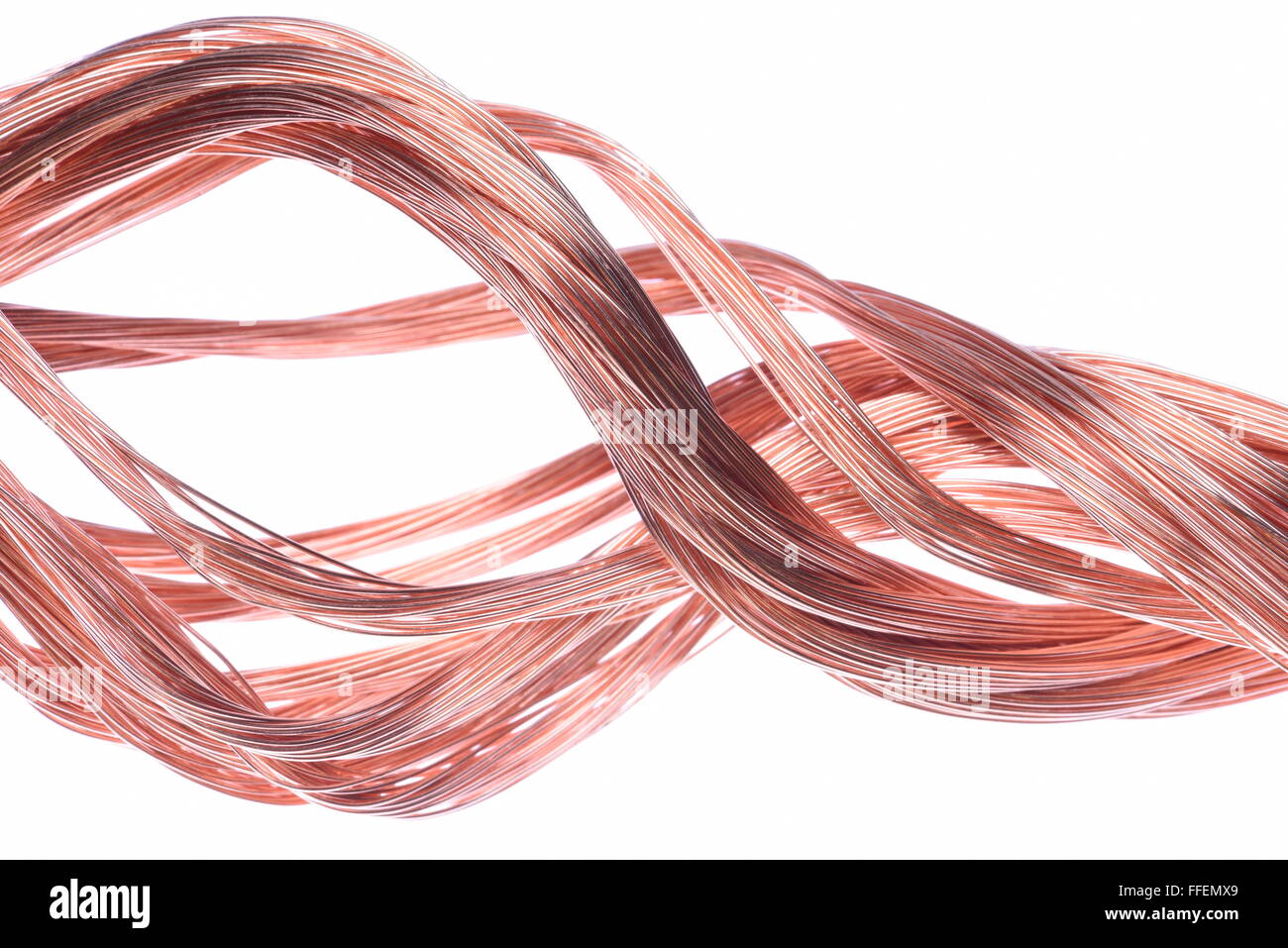 Copper wires isolated on white background Stock Photo - Alamy
