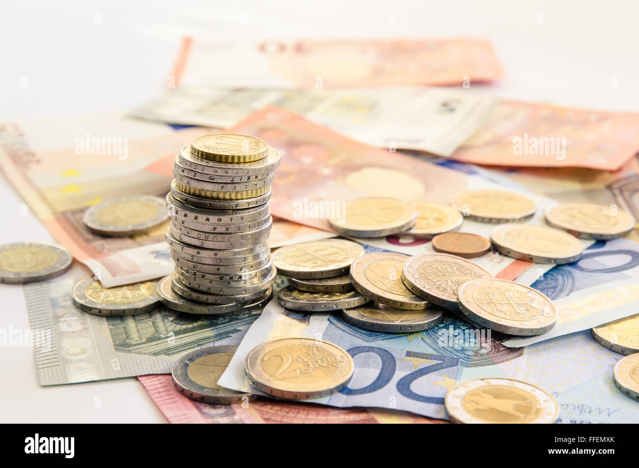 Coin stack banknotes hi-res stock photography and images - Alamy