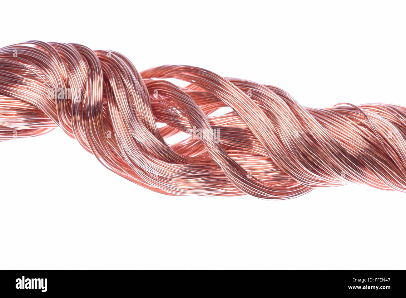 Copper wires isolated on white background Stock Photo - Alamy