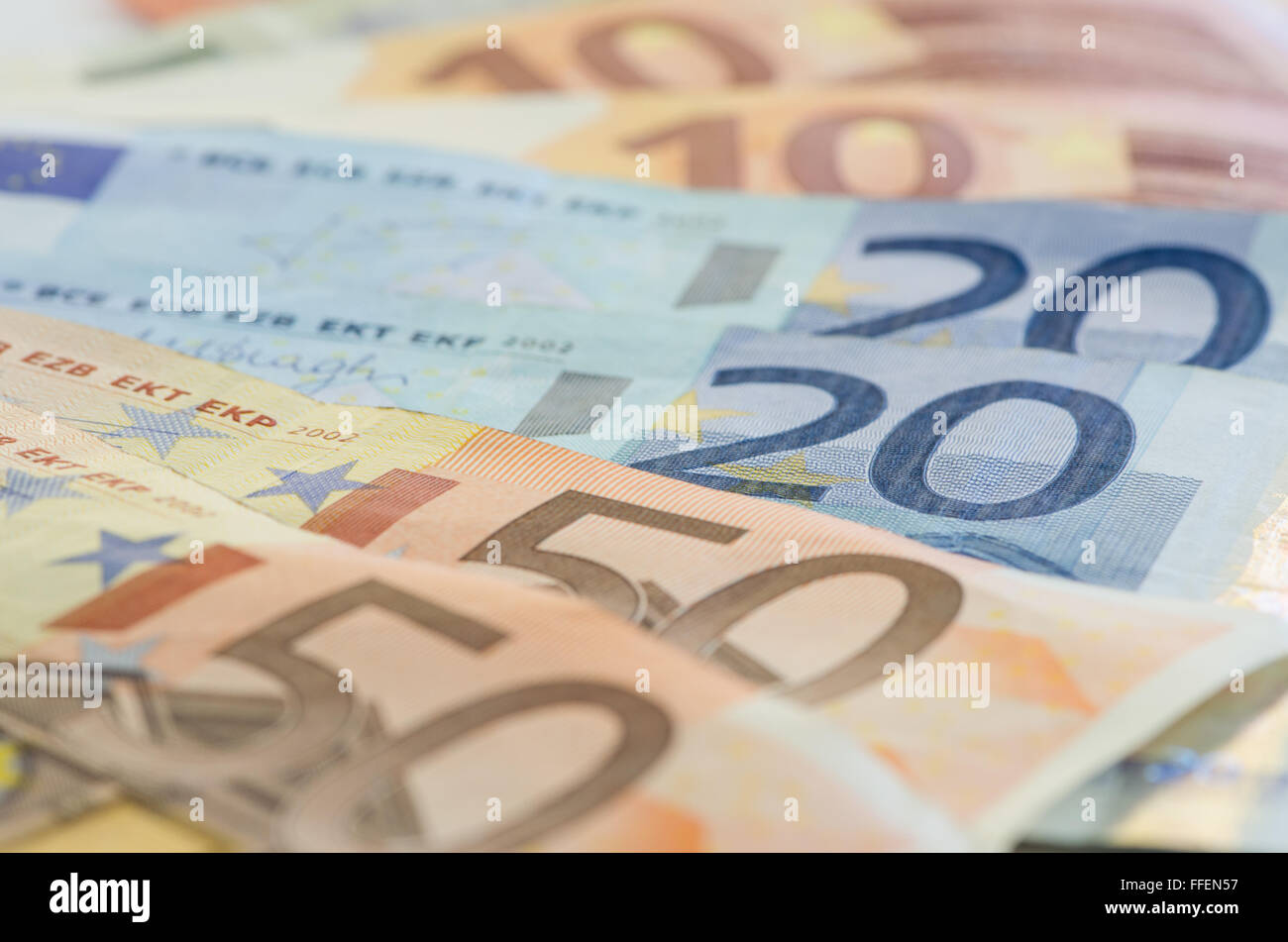 euro banknotes with different denomination Stock Photo - Alamy
