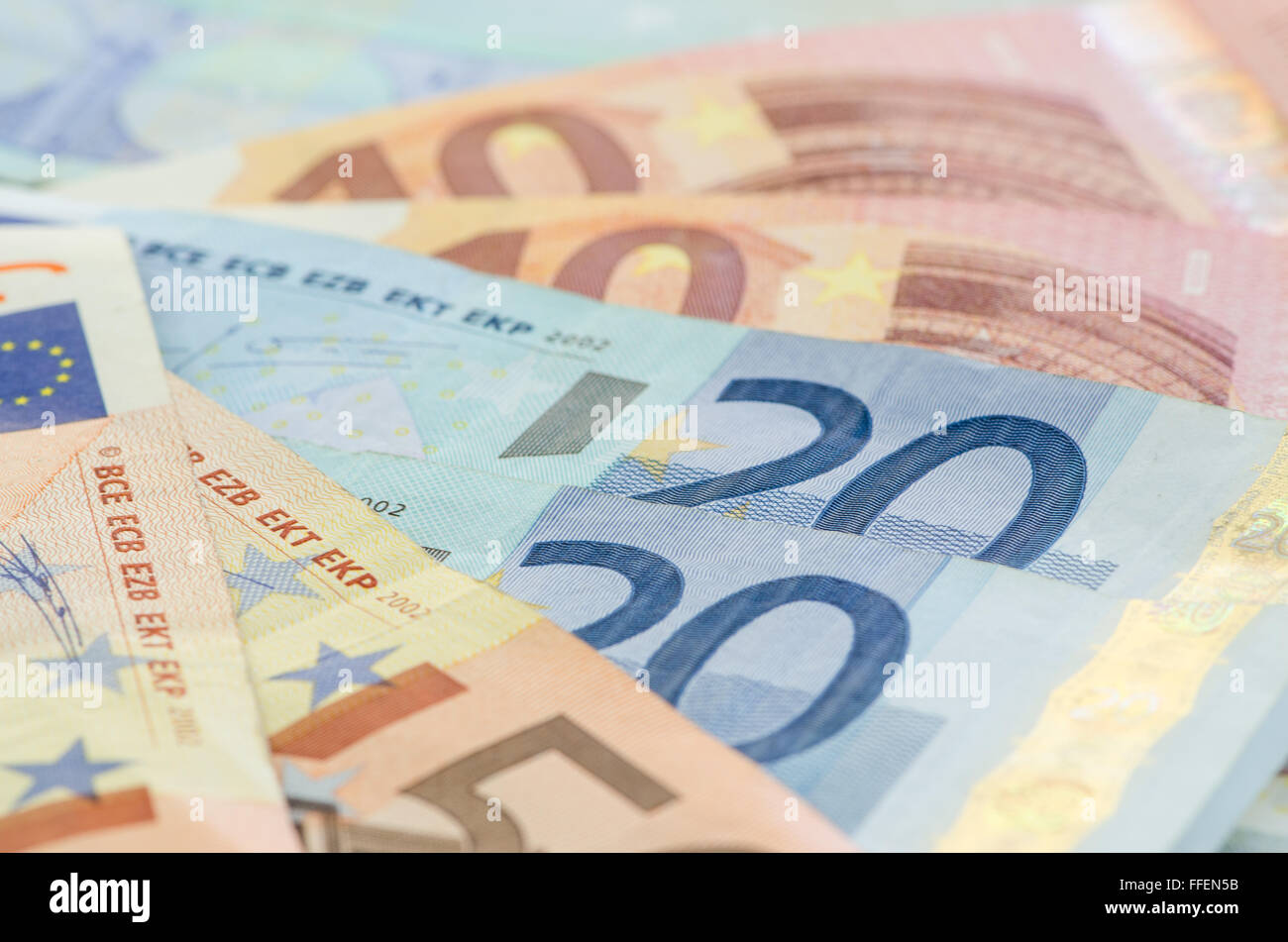 euro banknotes with different denomination Stock Photo - Alamy
