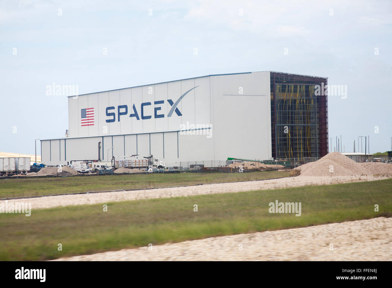 SpaceX vehicle assembly hall at Kennedy Space Center, Florida, USA ...