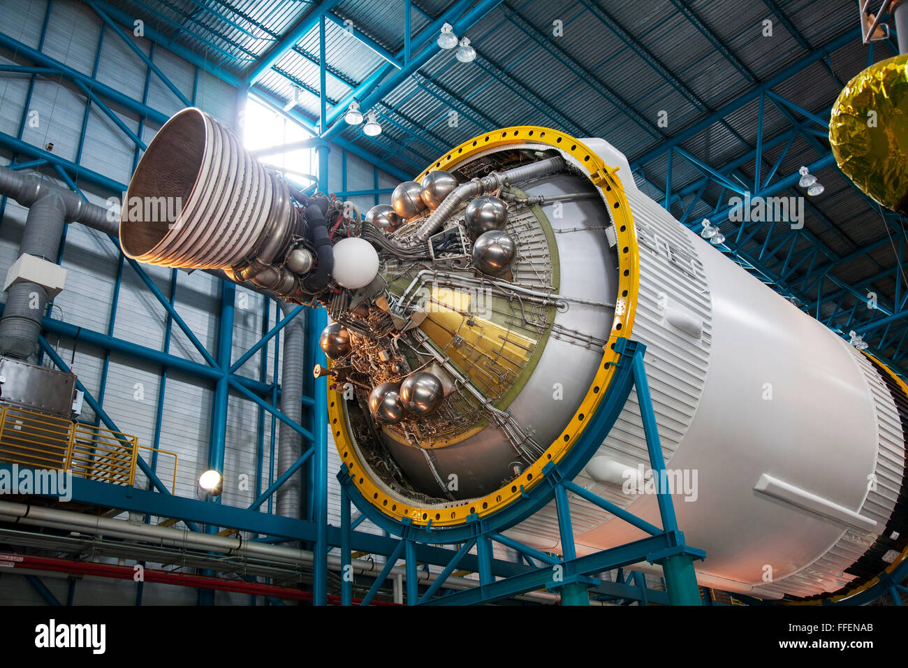 Saturn V Apollo rocket on display at NASA Kennedy Space Center, Florida ...