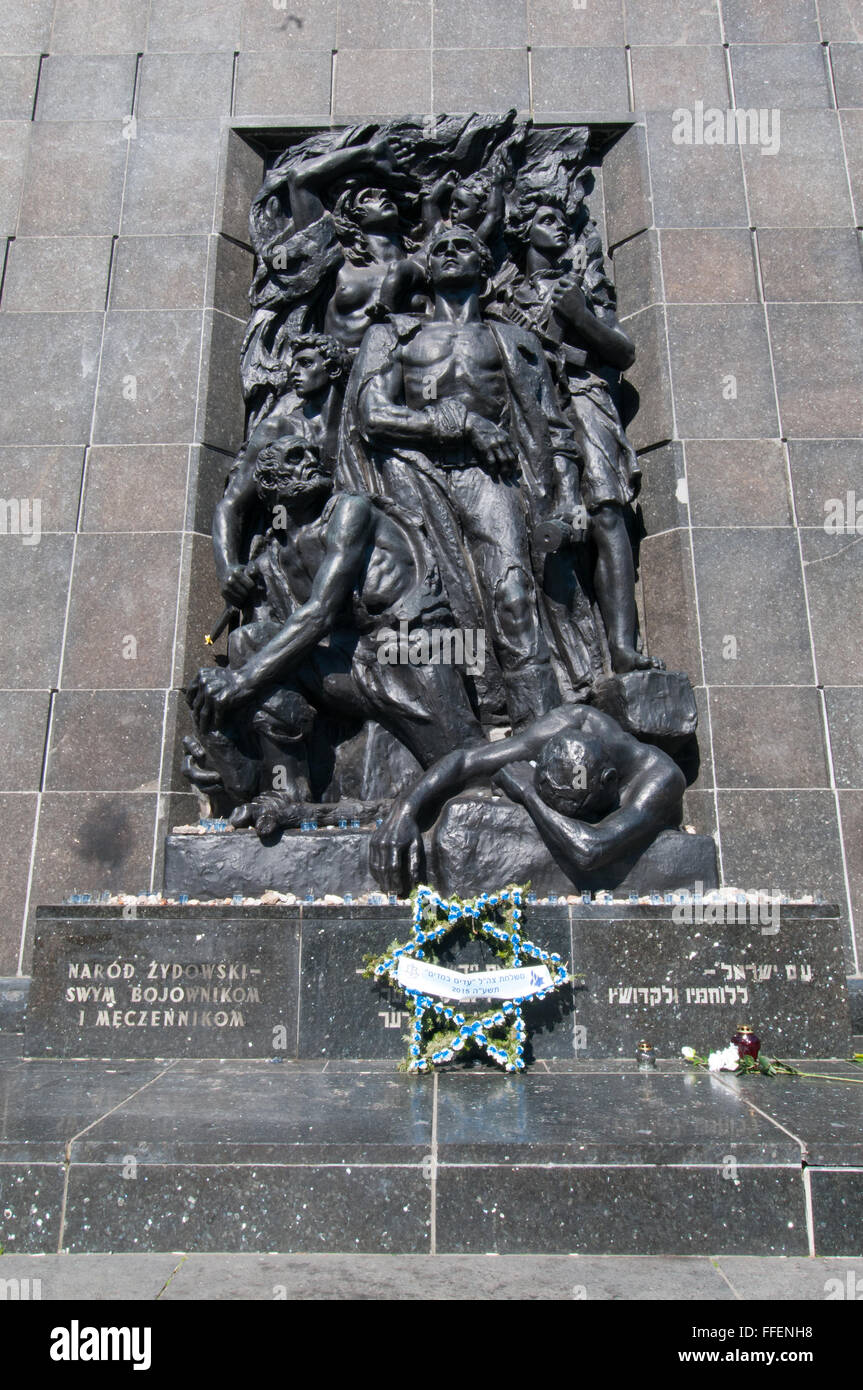 Monument to the Ghetto Heroes commemorating the Warsaw Ghetto Uprising ...