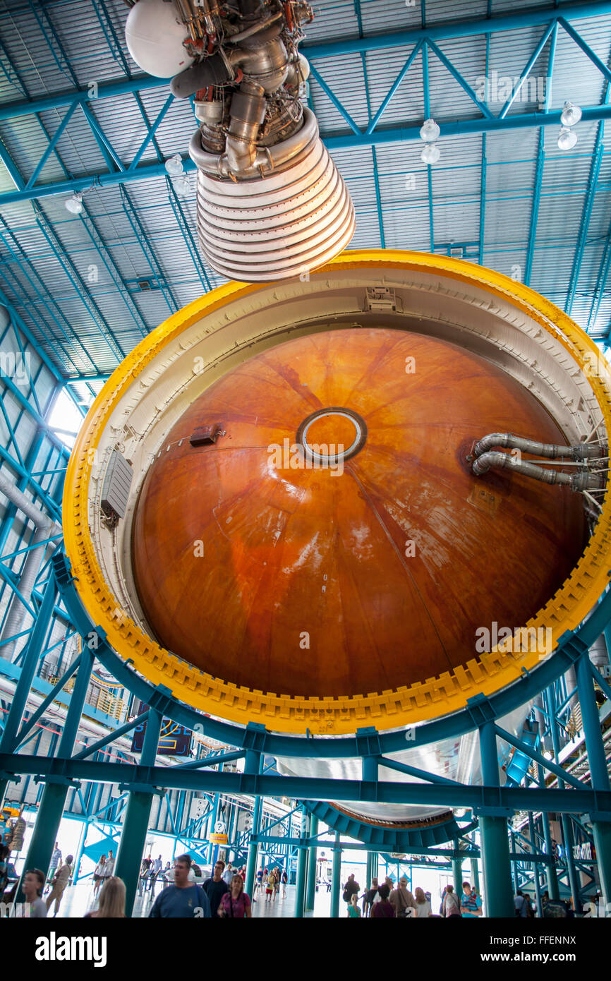 Saturn V Apollo rocket on display at NASA Kennedy Space Center, Florida ...