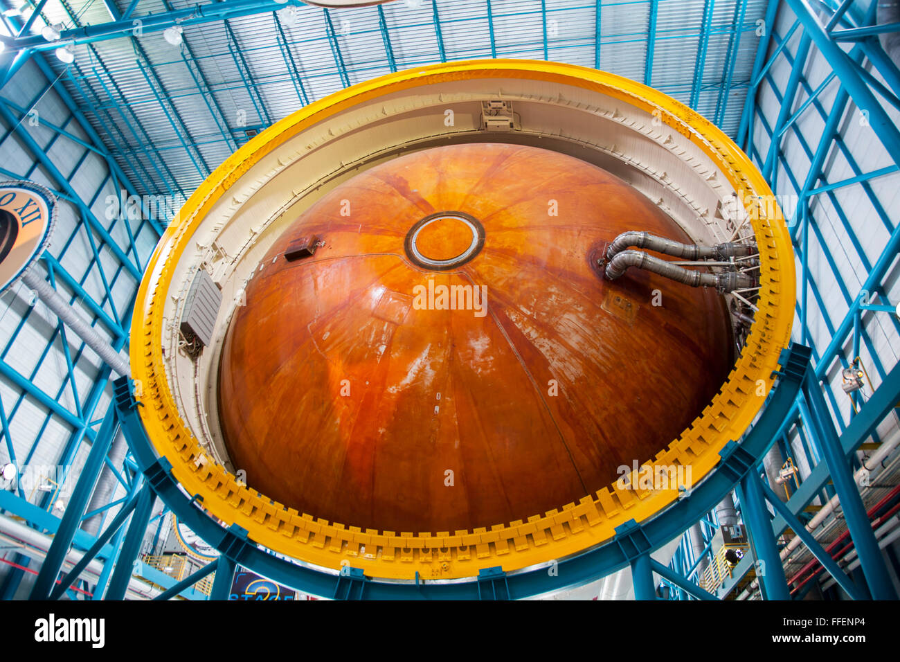 Saturn V Apollo rocket on display at NASA Kennedy Space Center, Florida ...