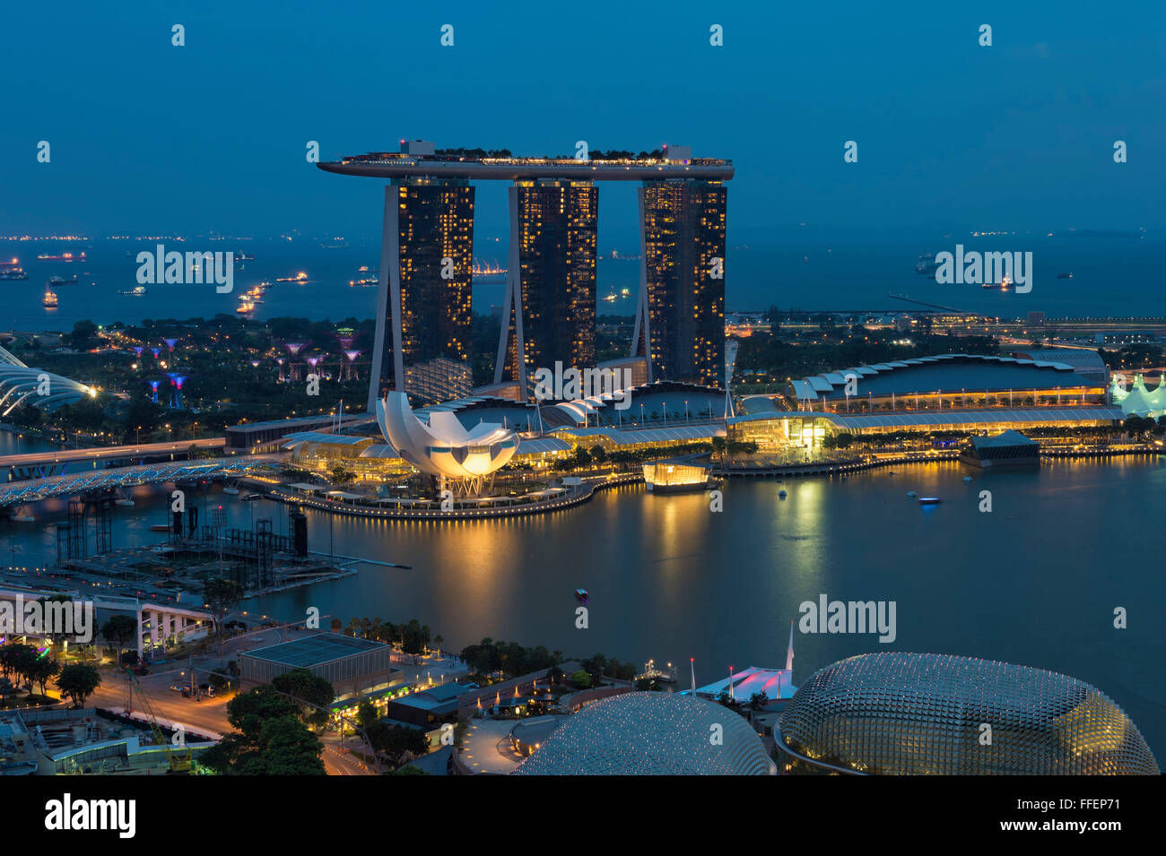 Marina Bay at night, Singapore, Asia Stock Photo - Alamy