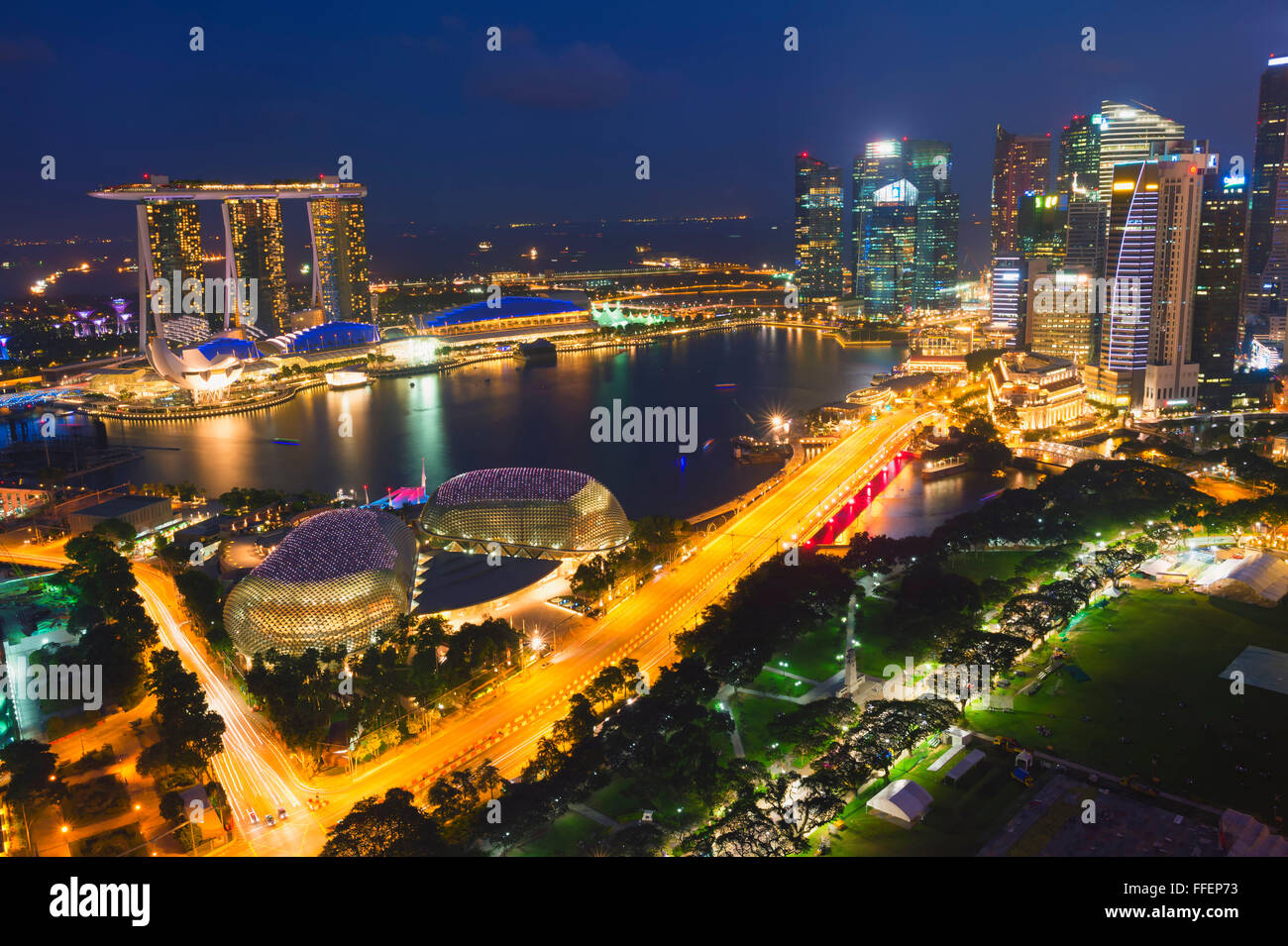Marina Bay at night, Singapore, Asia Stock Photo - Alamy