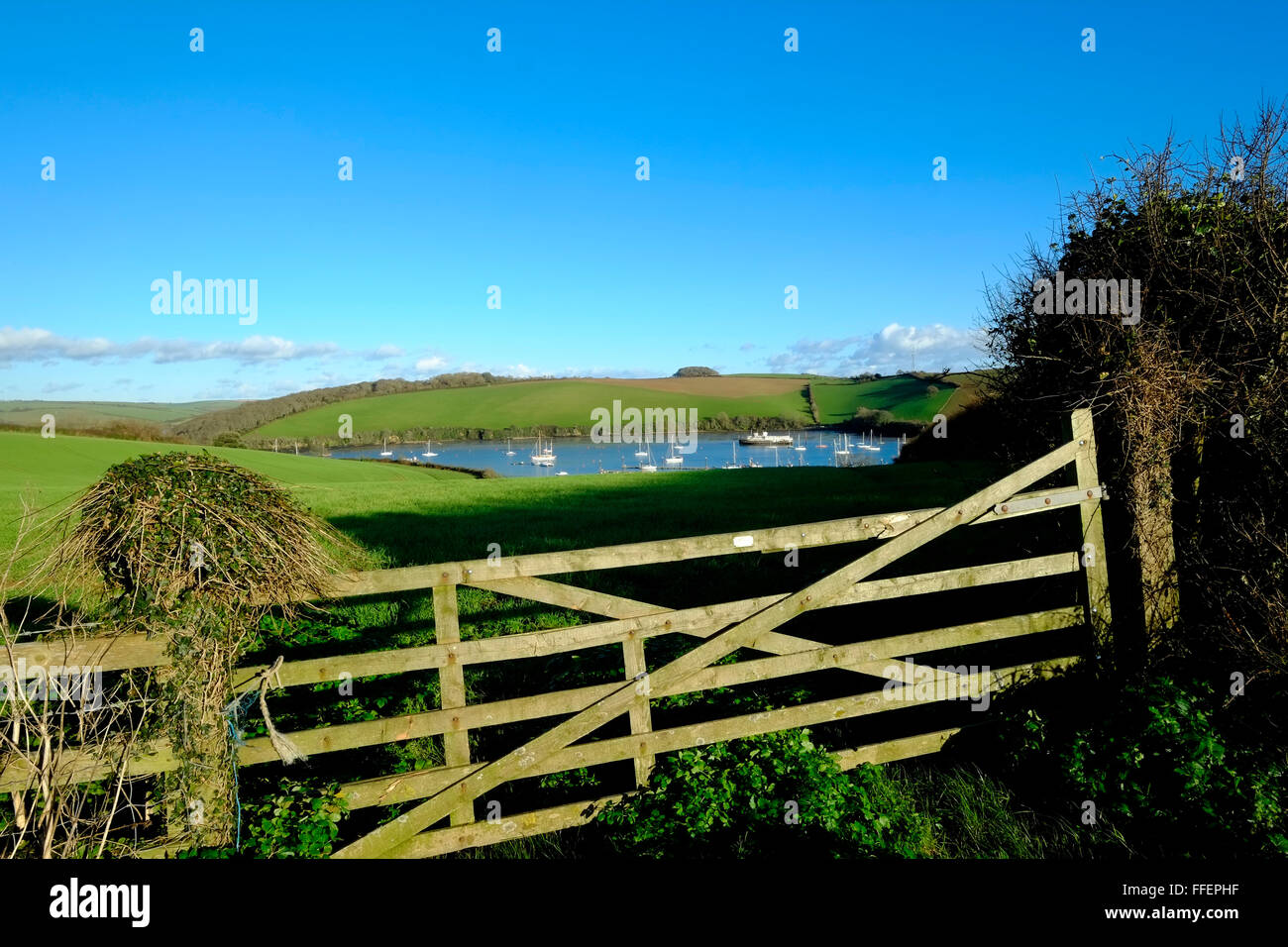 Gate and fields of south devon hi-res stock photography and images - Alamy