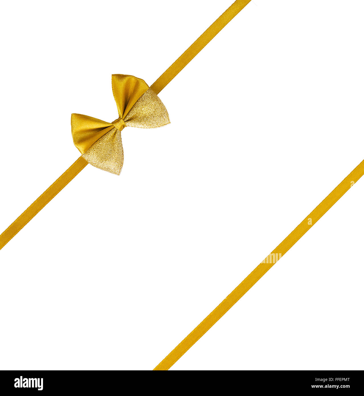 Golden ribbon isolated on a white background Stock Photo - Alamy