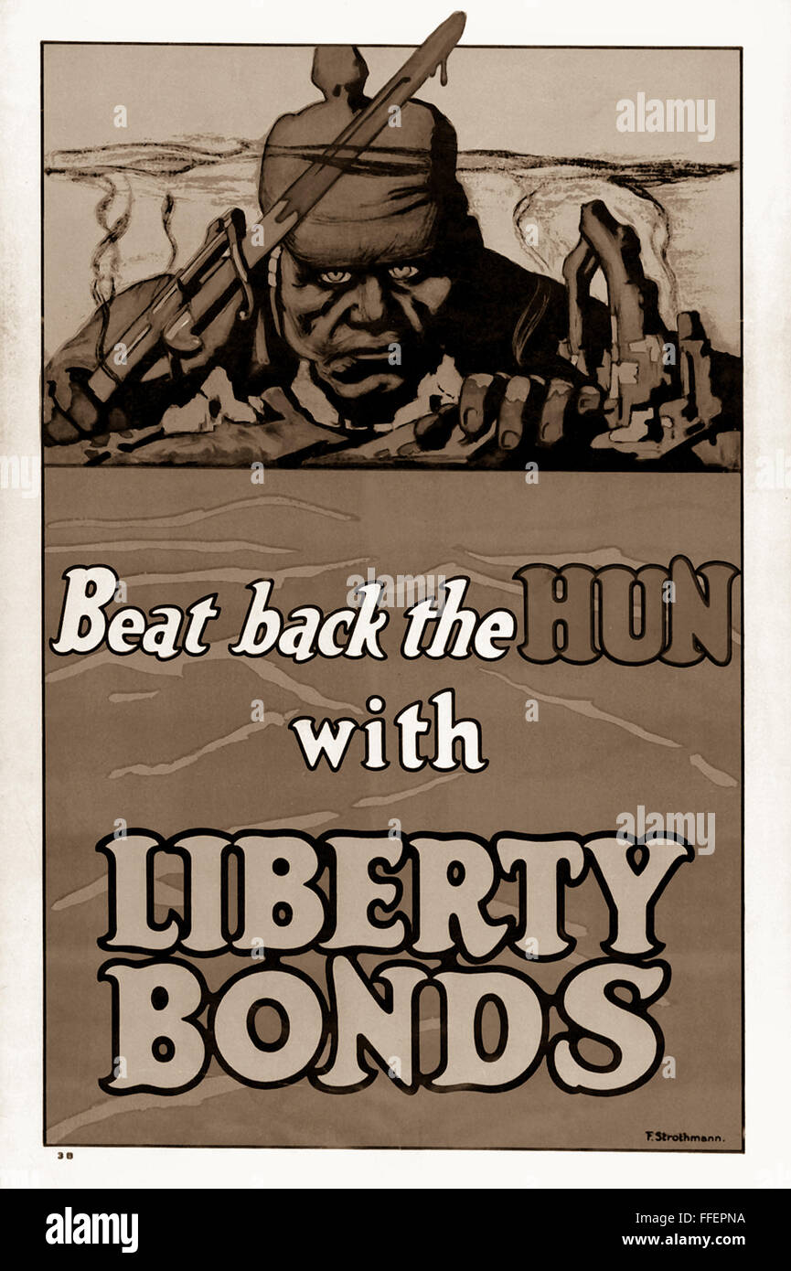 Beat back the Hun with Liberty Bonds. Ca. 1918. Poster by Frederick ...
