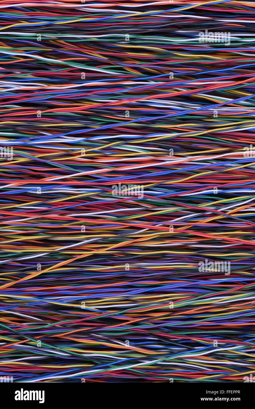 Colorful network cable and wire Stock Photo - Alamy