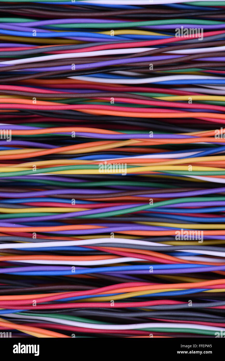 Colorful network cable and wire Stock Photo - Alamy