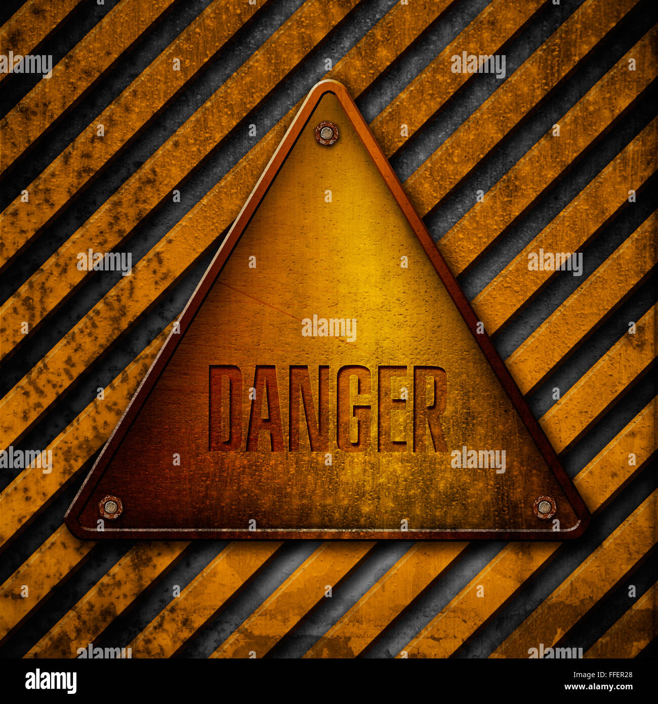 Grunge background with warning stripes and sign "danger Stock Photo - Alamy