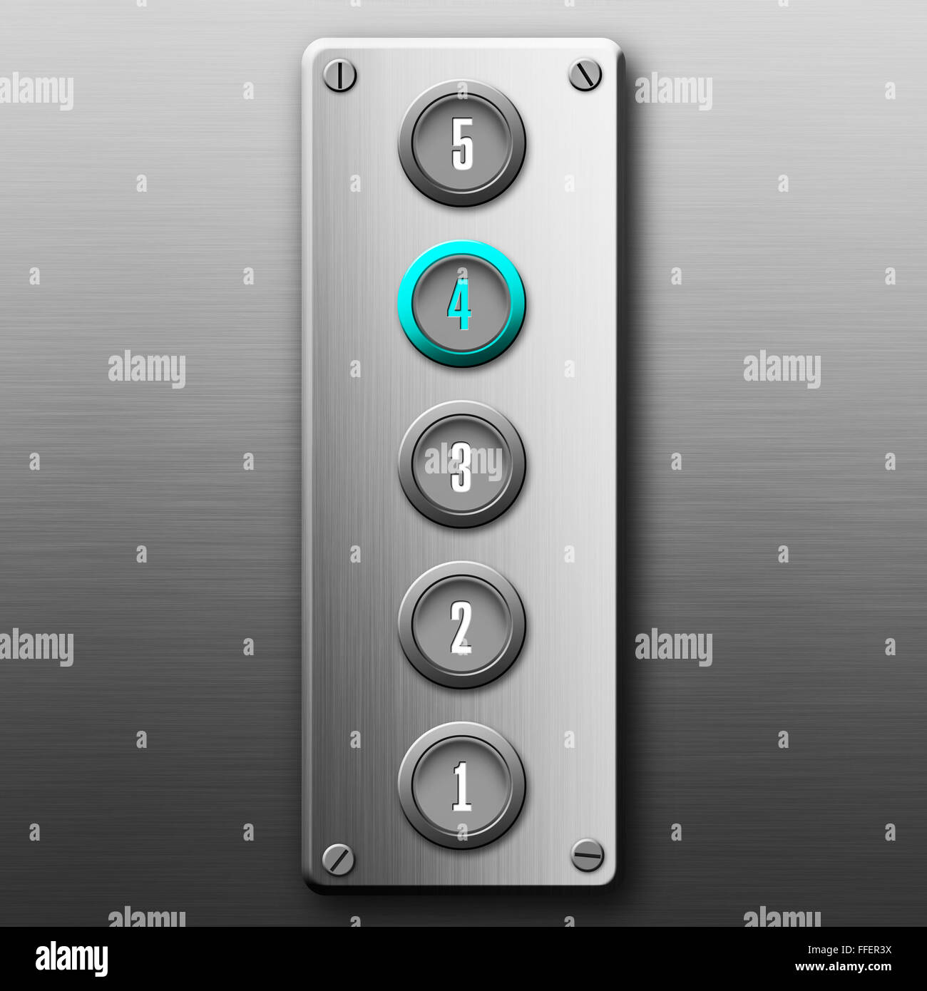 Metal textured elevator buttons panel Stock Photo - Alamy