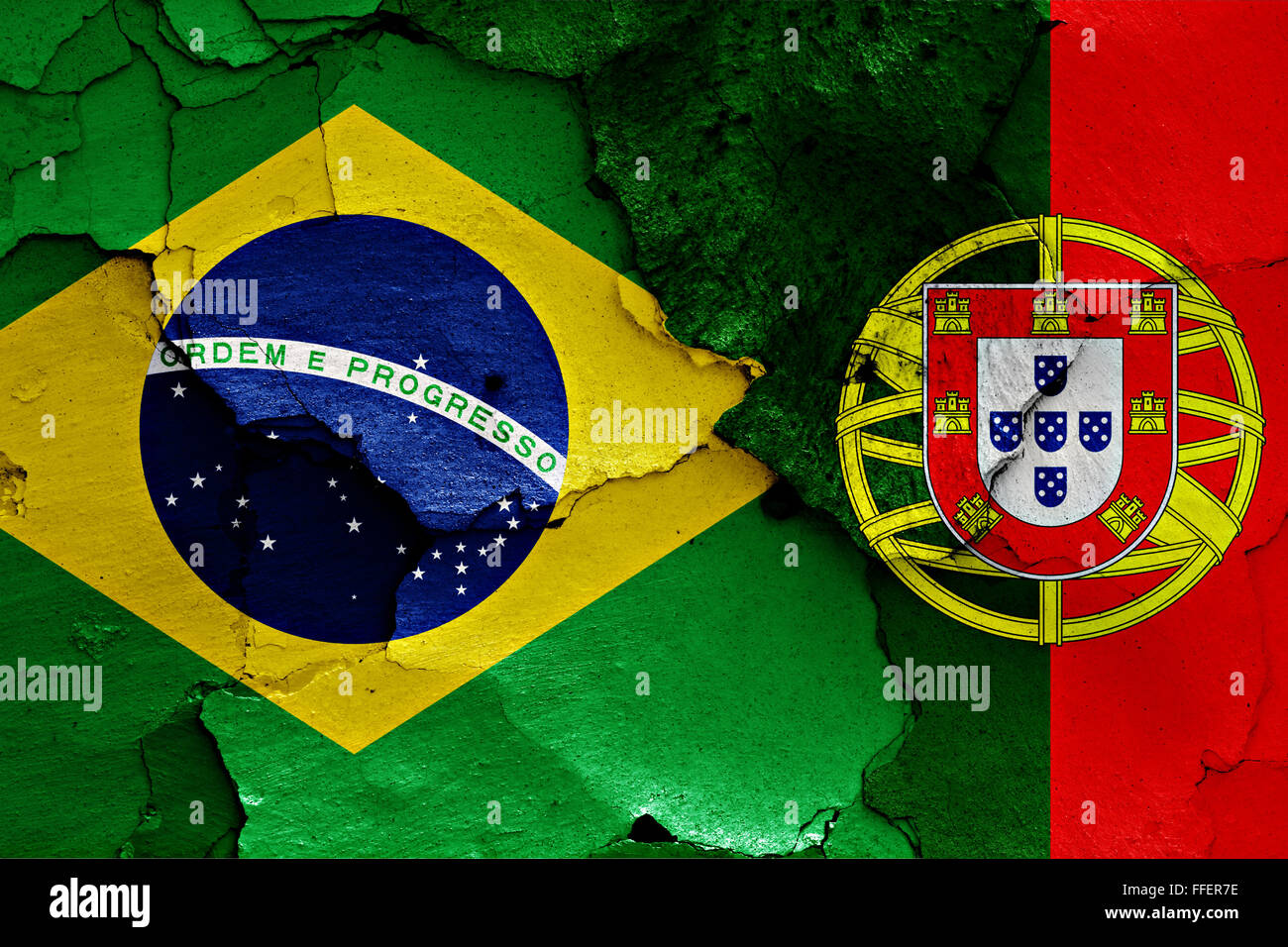 Brazil portugal flags hi-res stock photography and images - Alamy