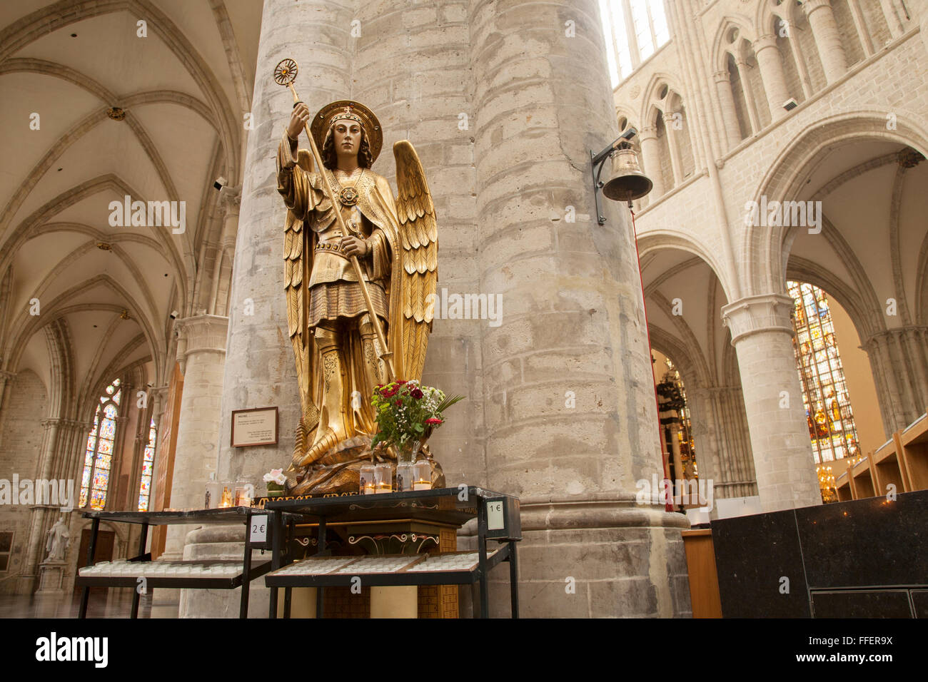Angel in Brussels Cathedral Church, Belgium, Europe Stock Photo - Alamy