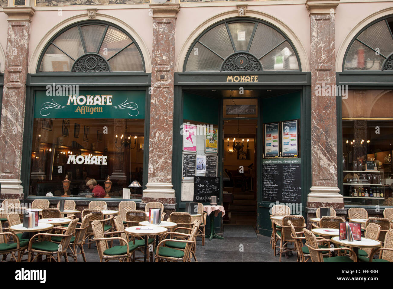 Mokafe Cafe, Galerie Royales - Saint Hurbert; Brussels, Belgium Stock ...