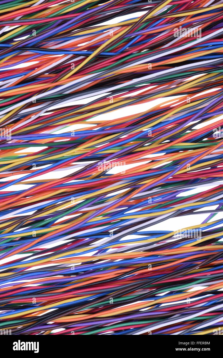 Colorful network cable and wire Stock Photo - Alamy