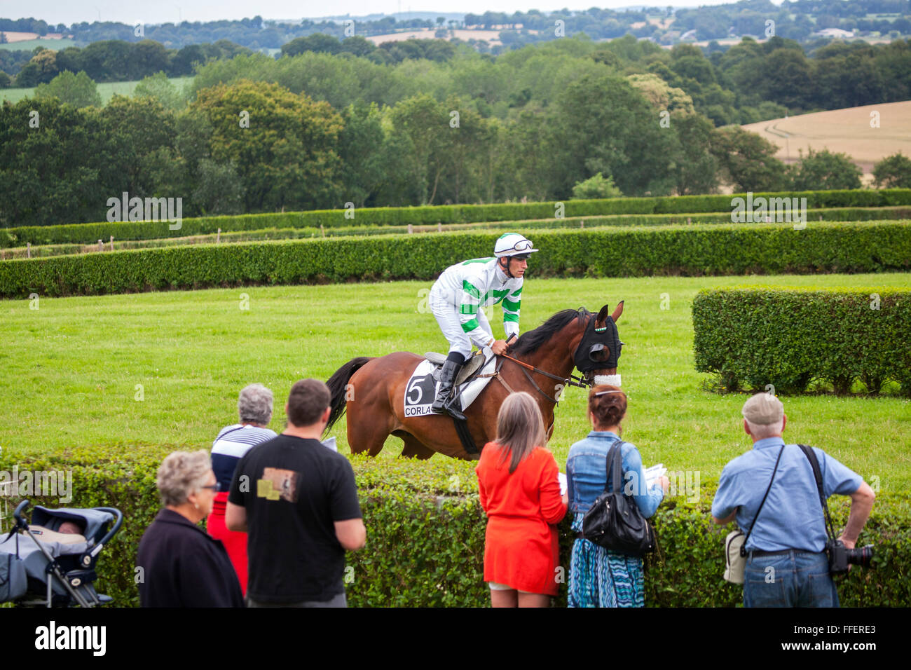 Corlay racecourse race course horse Brittany france Stock Photo - Alamy