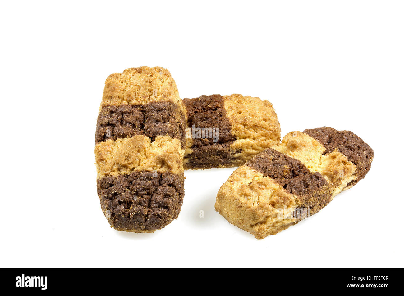 Double colored cookies isolated on white background Stock Photo - Alamy