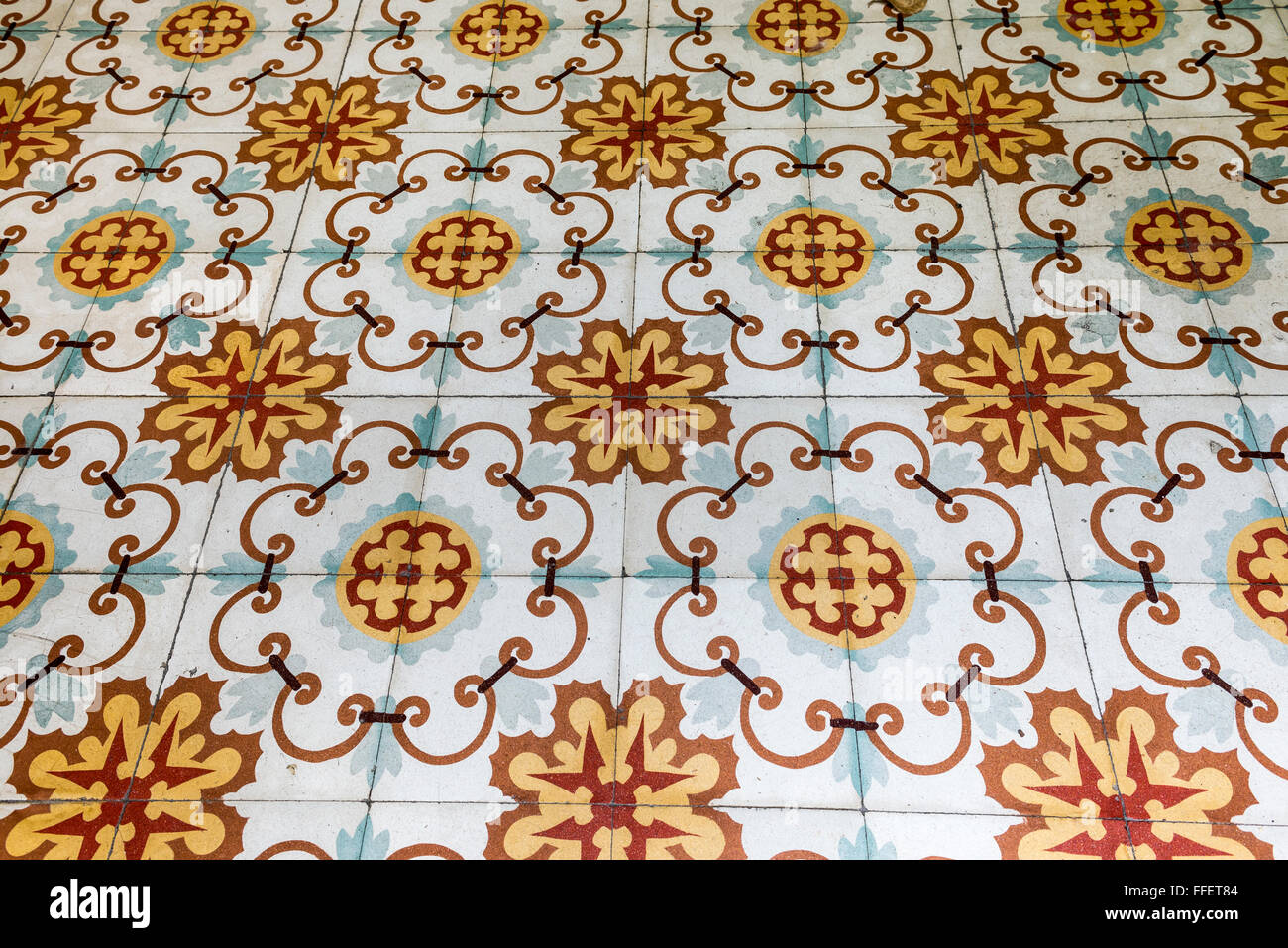 A traditional Modernist tile floor from Spain Stock Photo - Alamy