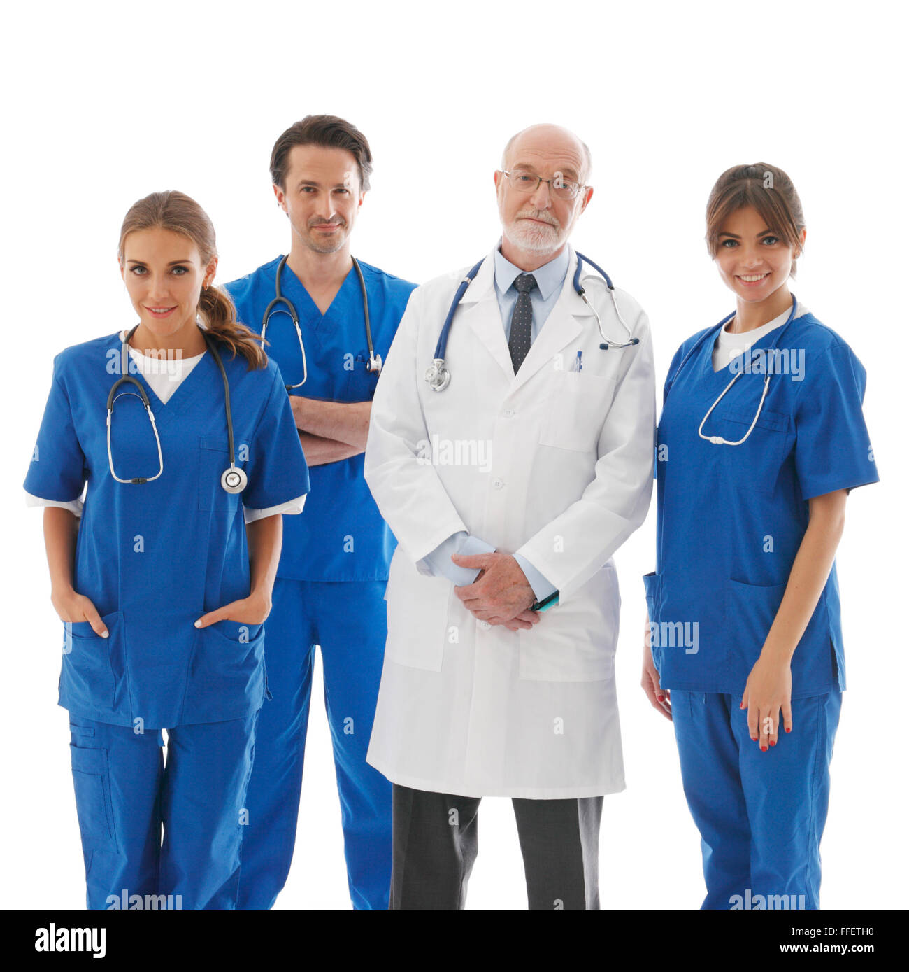 Team of professional doctors isolated on white background Stock Photo ...
