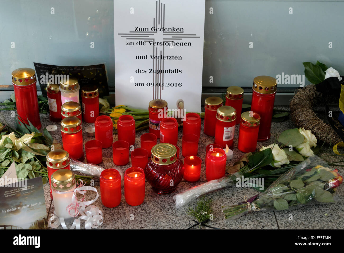 Shrine for the victims of the Bad Aibling train crash, Feb 2016 ...