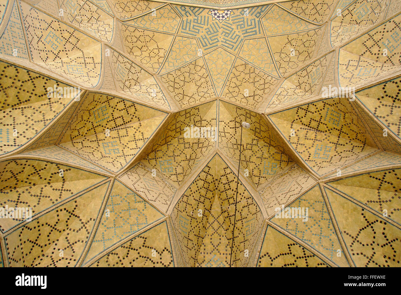 Ceiling of an Iwan, a vaulted open room in Jameh Mosque, Isfahan, Iran ...