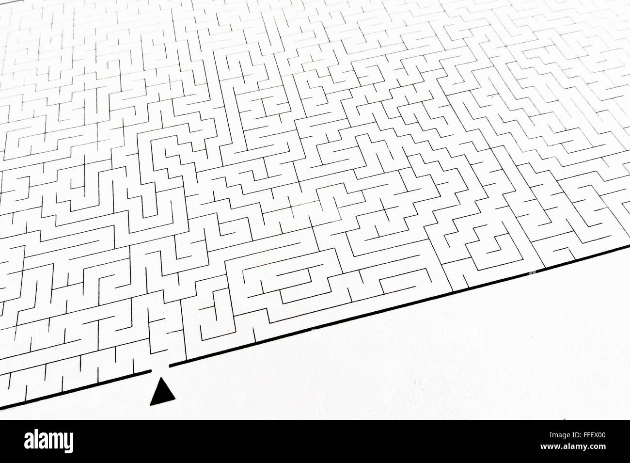 Labyrinth as problem solving (textured with rough paper Stock Photo - Alamy