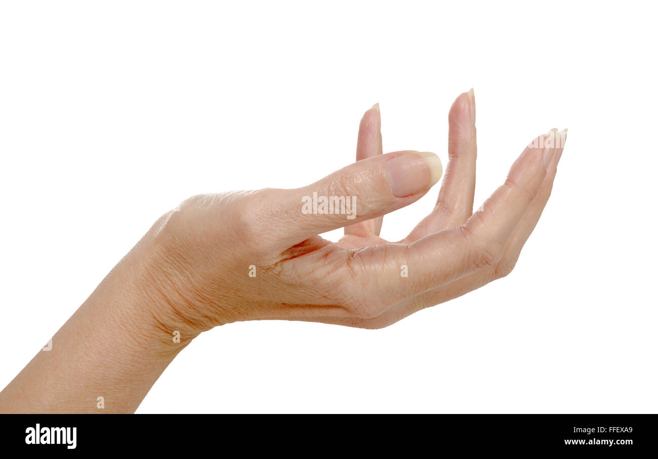 a beautiful woman's hand isolated on white background Stock Photo - Alamy