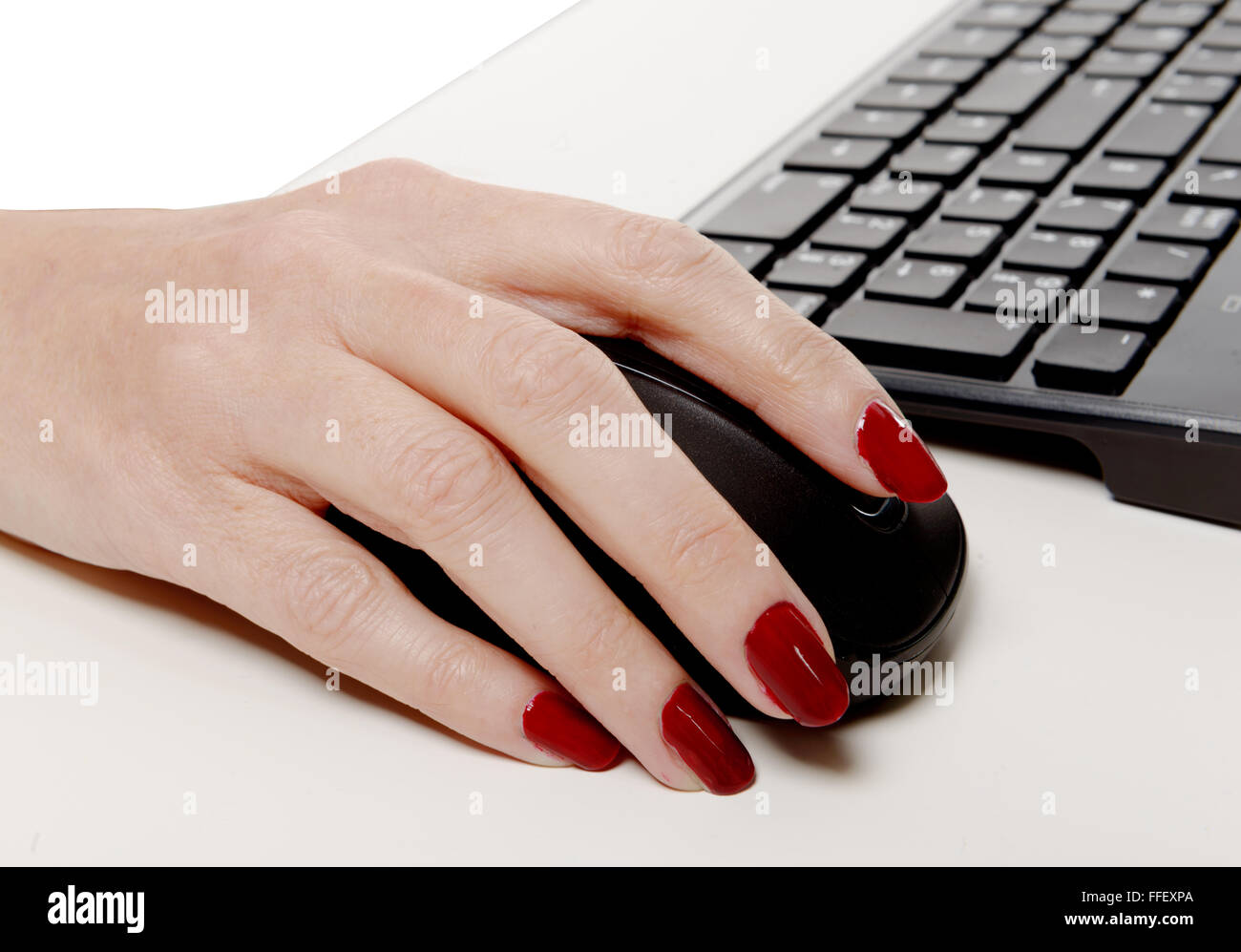 a close-up of businesswoman's hand on mouse Stock Photo - Alamy